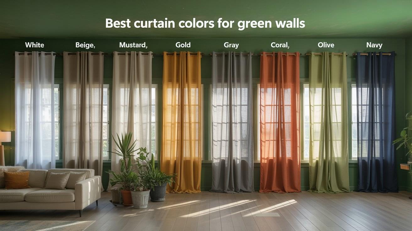 Which Curtain Colors Look Best with Green Walls? 14 Picks